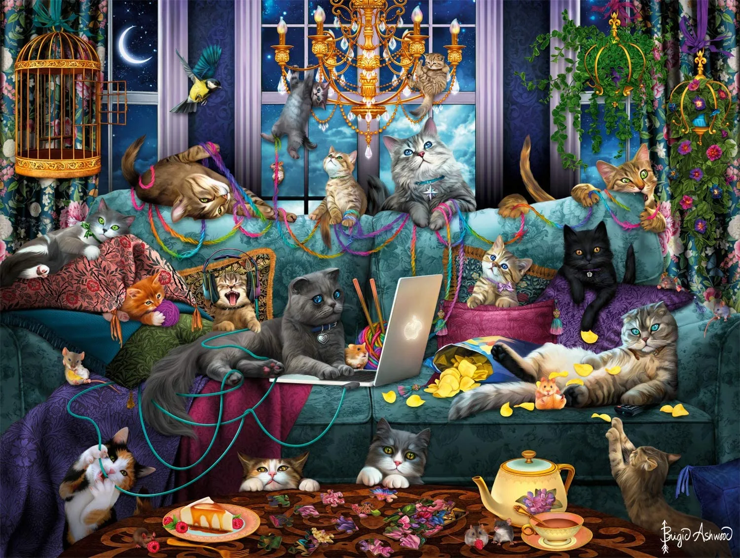Quarantine Cats - 750 Piece Jigsaw Puzzle by Buffalo Games | Serious ...