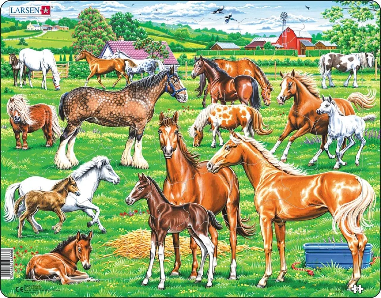 Beautiful Horses 33 Piece Children's Jigsaw Puzzle - 33 Piece Jigsaw ...