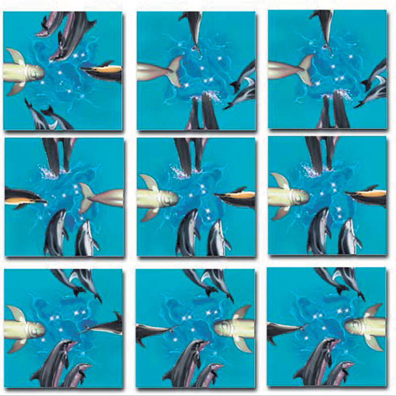 Dolphins - 9 Piece Jigsaw Puzzle by Scramble Squares | Serious Puzzles