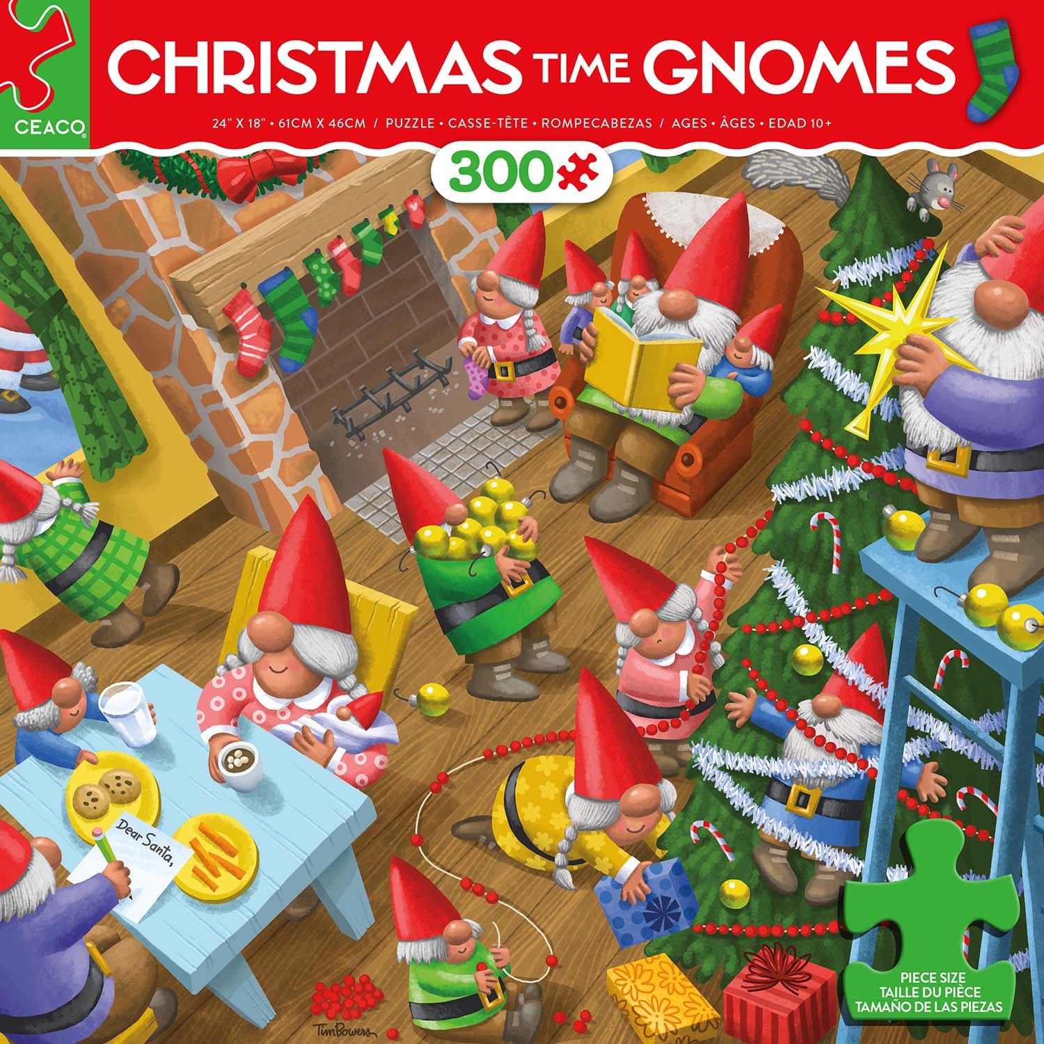 Christmas Time Gnomes - 300 Piece Jigsaw Puzzle by Ceaco | Serious Puzzles