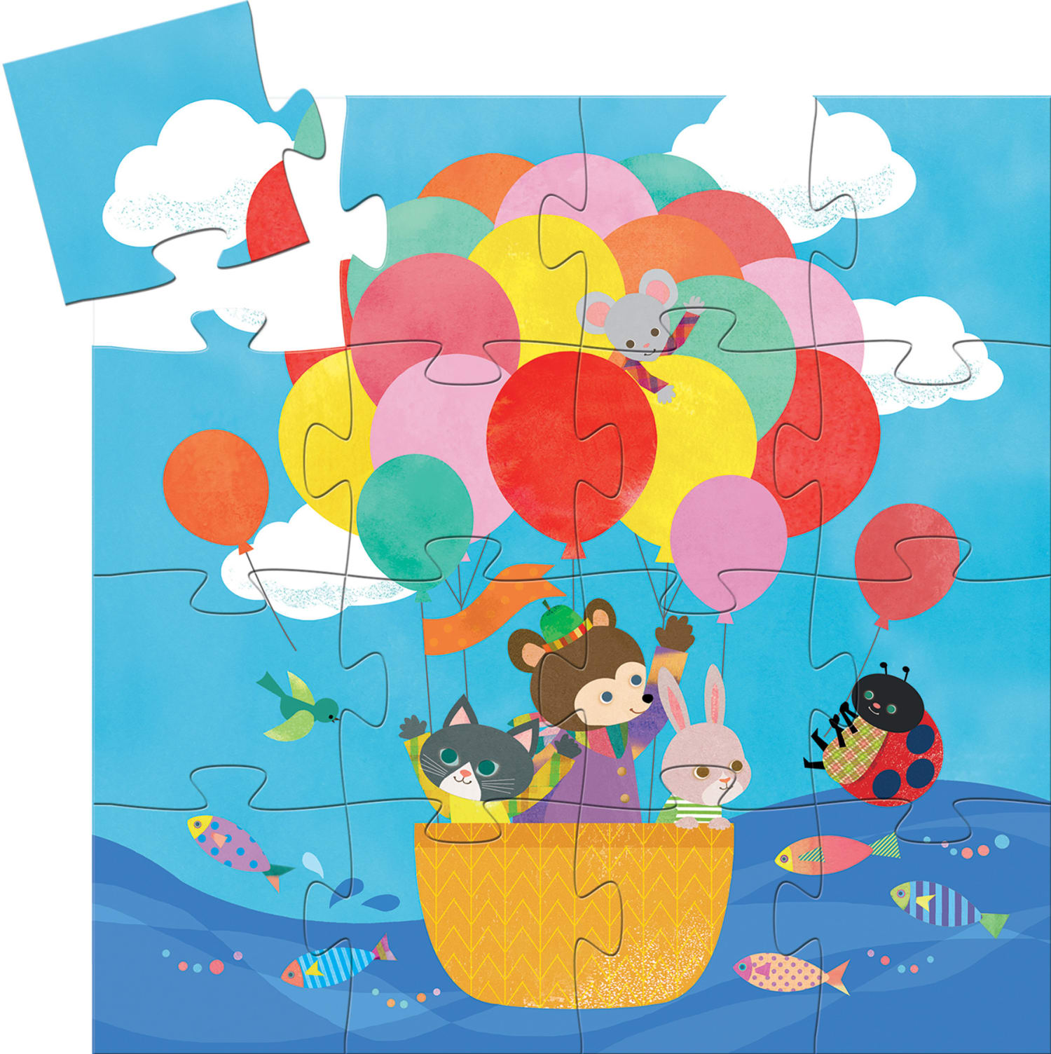 The Hot Air Balloon Mini Puzzle - 16 Piece Jigsaw Puzzle by Djeco ...
