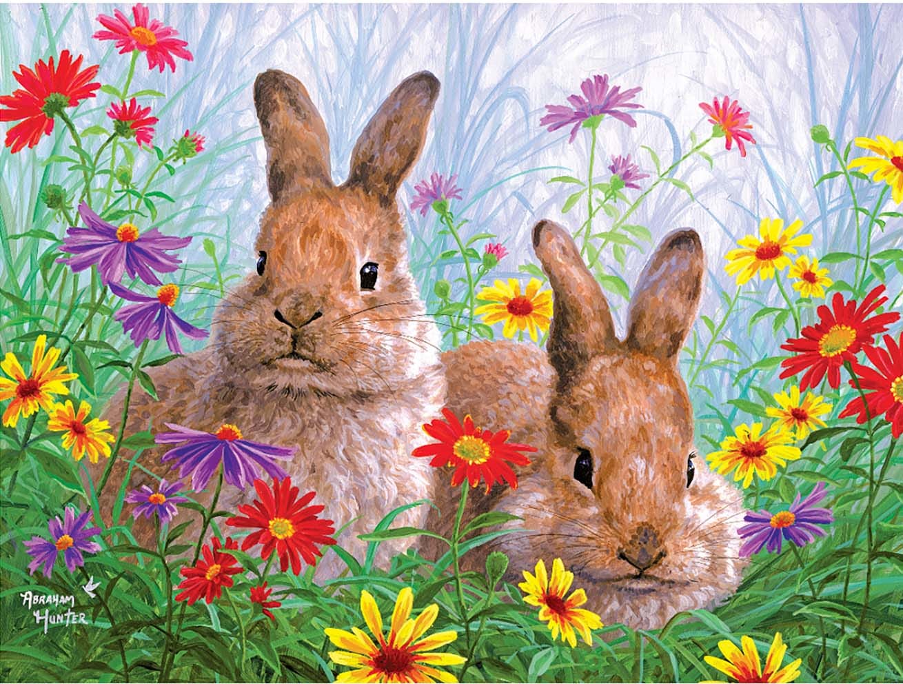 Summertime Bunnies - 300 Piece Jigsaw Puzzle by RoseArt | Serious Puzzles