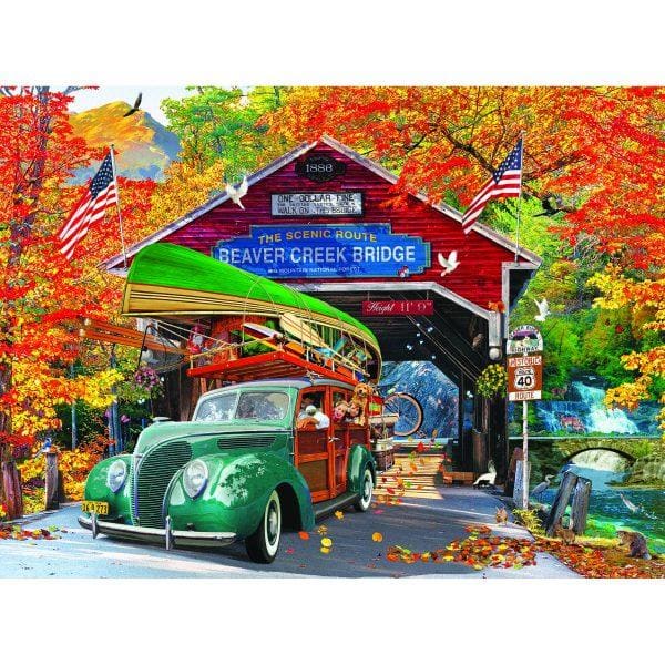 Covered Bridge - Scratch and Dent - 1000 Piece Jigsaw Puzzle by RoseArt ...