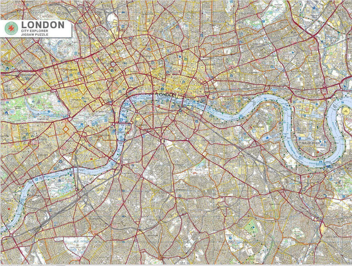 London City Map - 1000 Piece Jigsaw Puzzle by All Jigsaw Puzzles ...