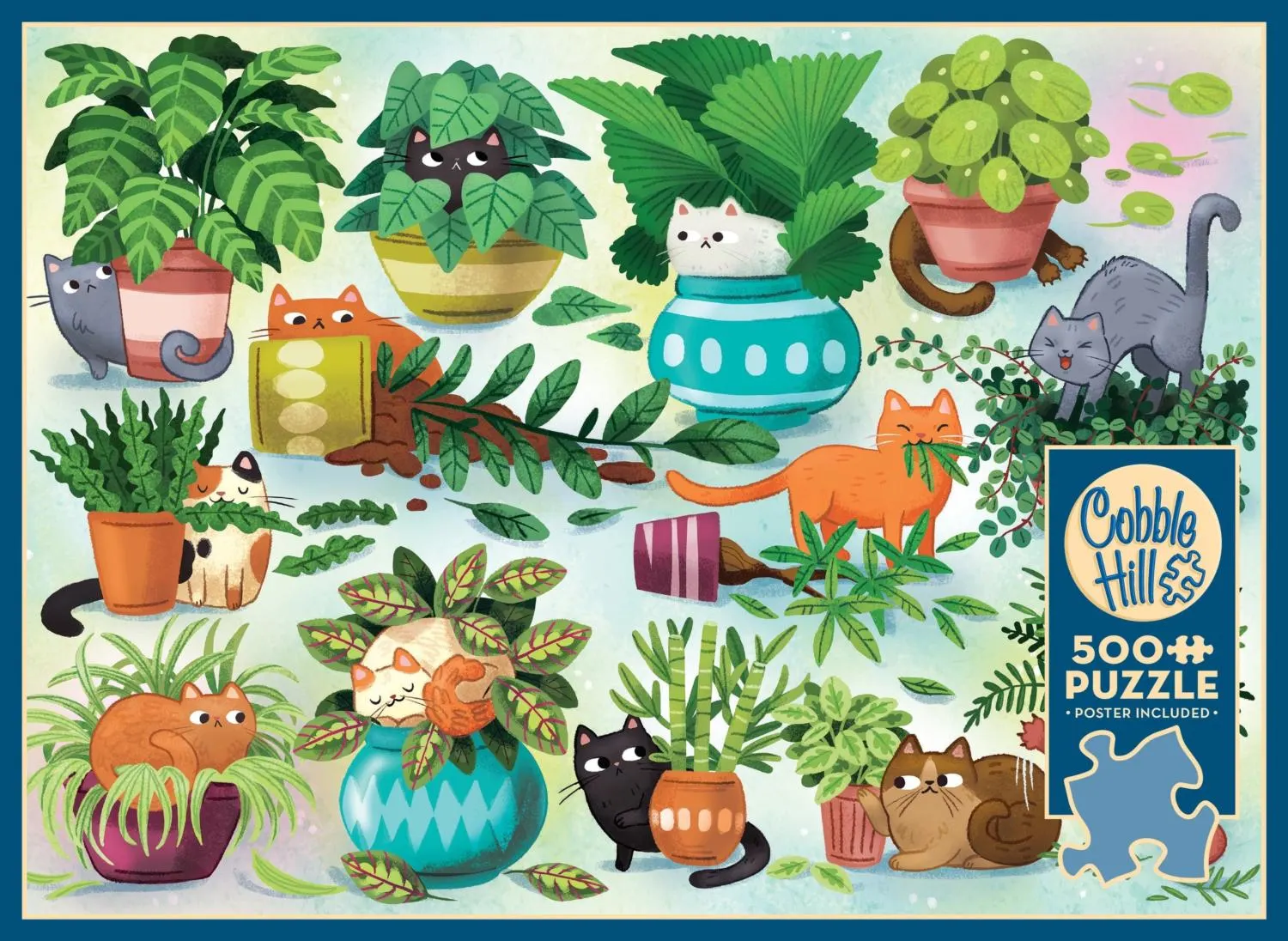 Cats vs. Plants - 500 Piece Jigsaw Puzzle by Cobble Hill | Serious Puzzles