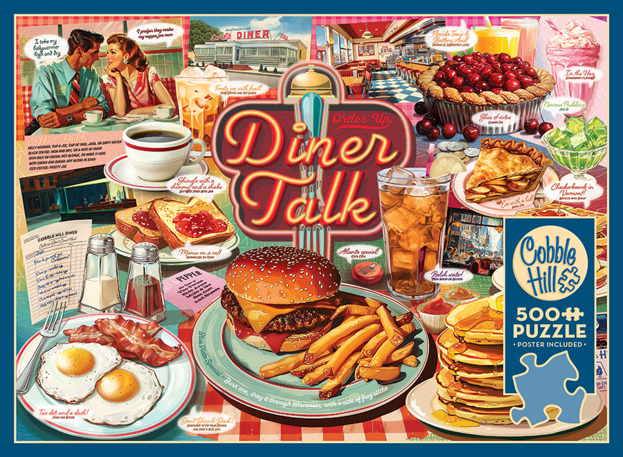 Diner Talk - 500 Piece Jigsaw Puzzle by Cobble Hill | Serious Puzzles