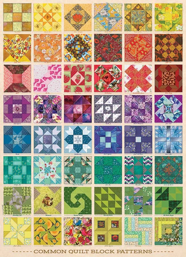 Common Quilt Blocks - 1000 Piece Jigsaw Puzzle by Cobble Hill | Serious ...