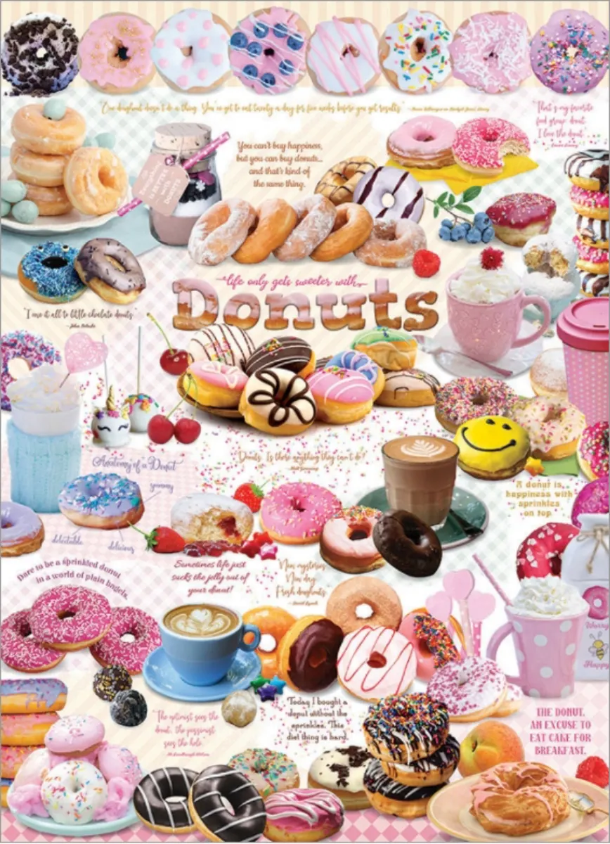 Donut Time - 1000 Piece Jigsaw Puzzle by Cobble Hill | Serious Puzzles