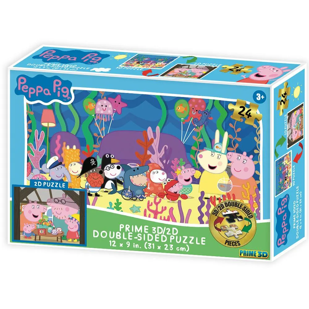 Peppa Pig Double-Sided Puzzle - 24 Piece Jigsaw Puzzle by Prime 3D Ltd ...