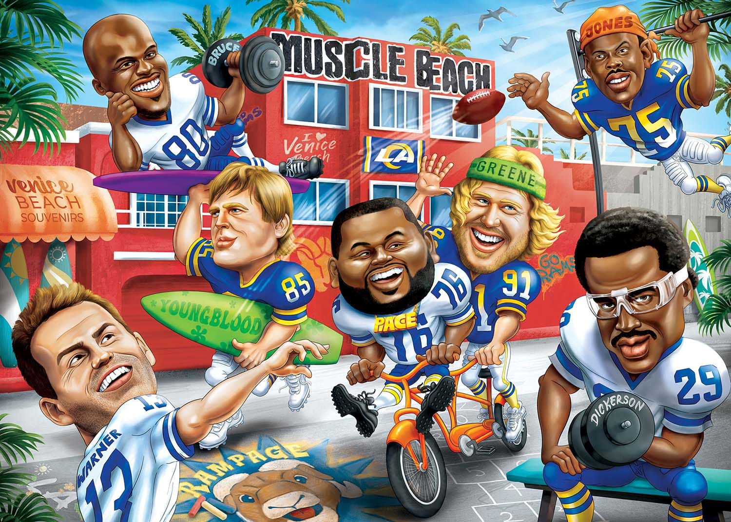 Los Angeles Rams NFL All-Time Greats - 500 Piece Jigsaw Puzzle by ...