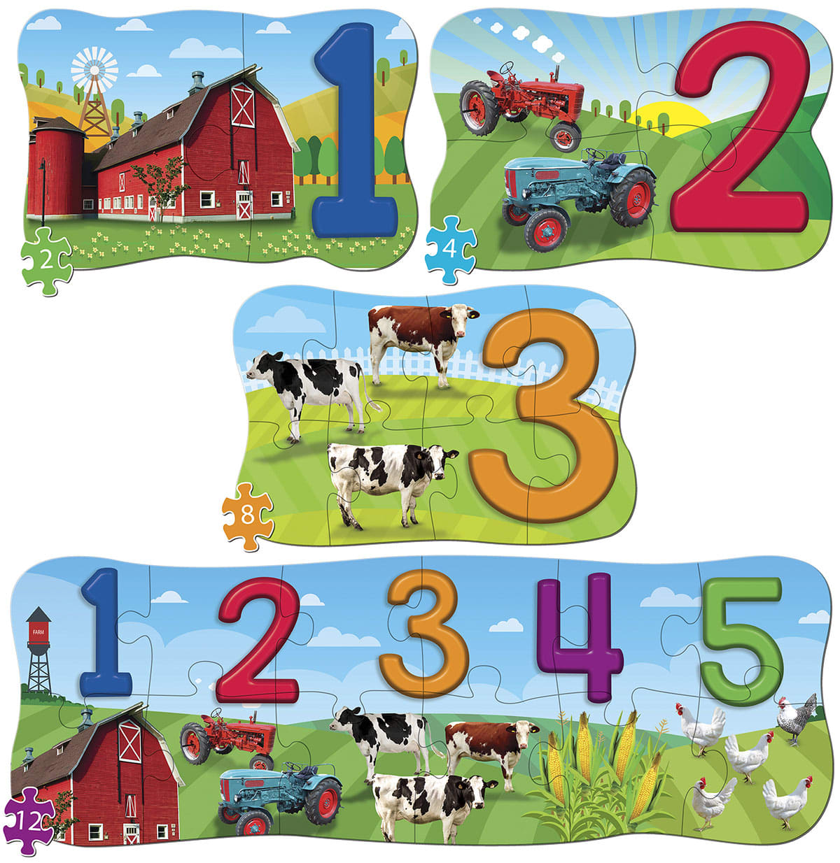 123 On the Farm - Various Piece Jigsaw Puzzle by MasterPieces | Serious ...