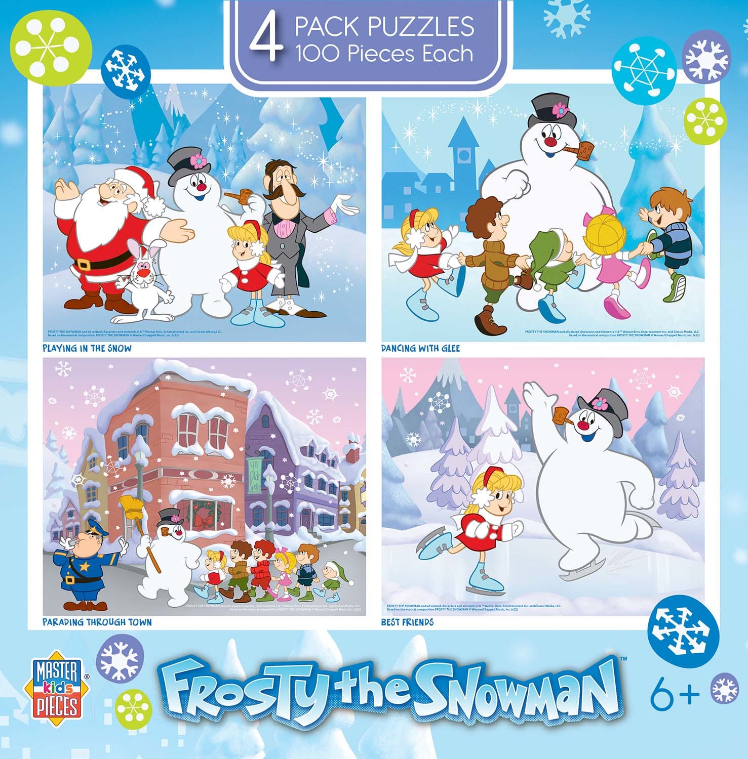 Frosty the Snowman - 4 Pack - 100 Piece Jigsaw Puzzle by MasterPieces ...