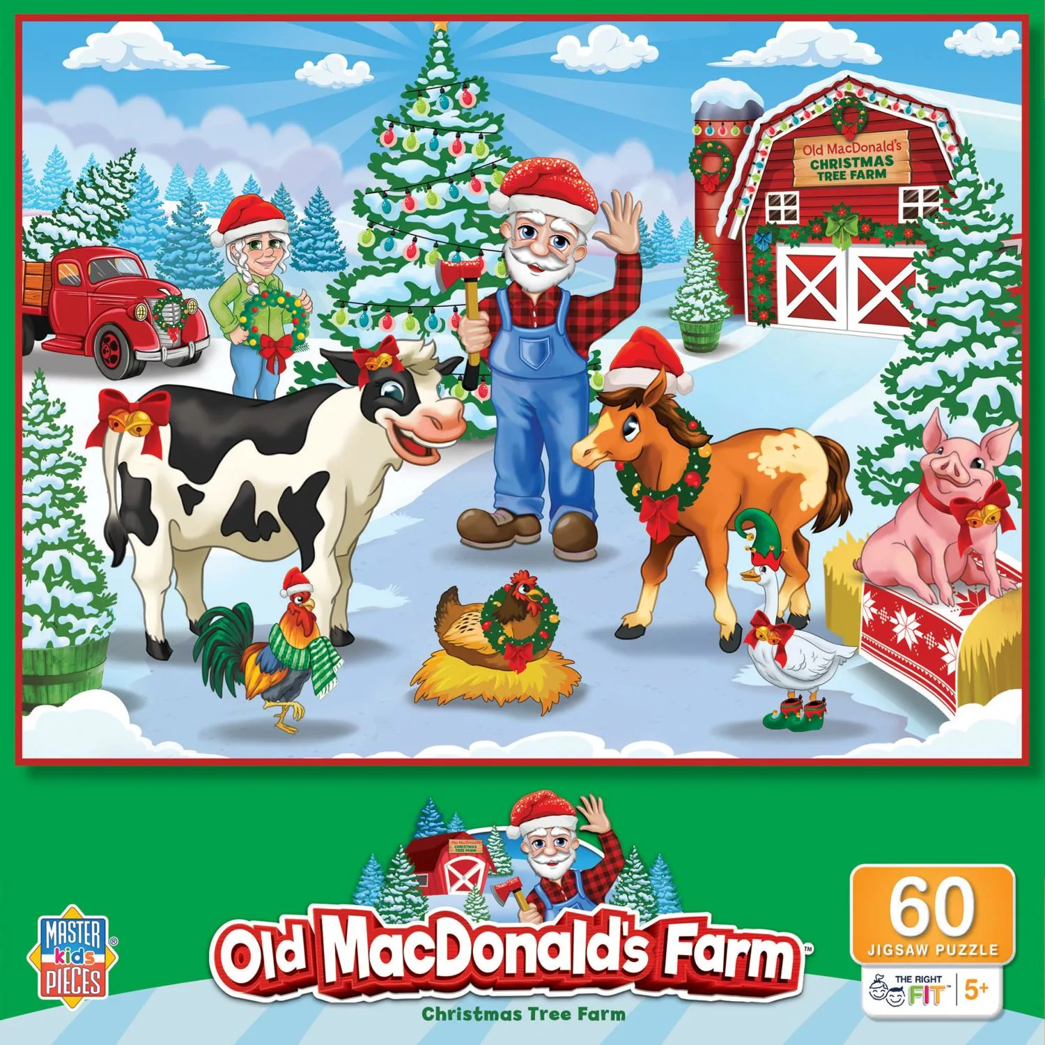 Old MacDonald's Farm - Christmas Tree Farm - 60 Piece Jigsaw Puzzle by ...