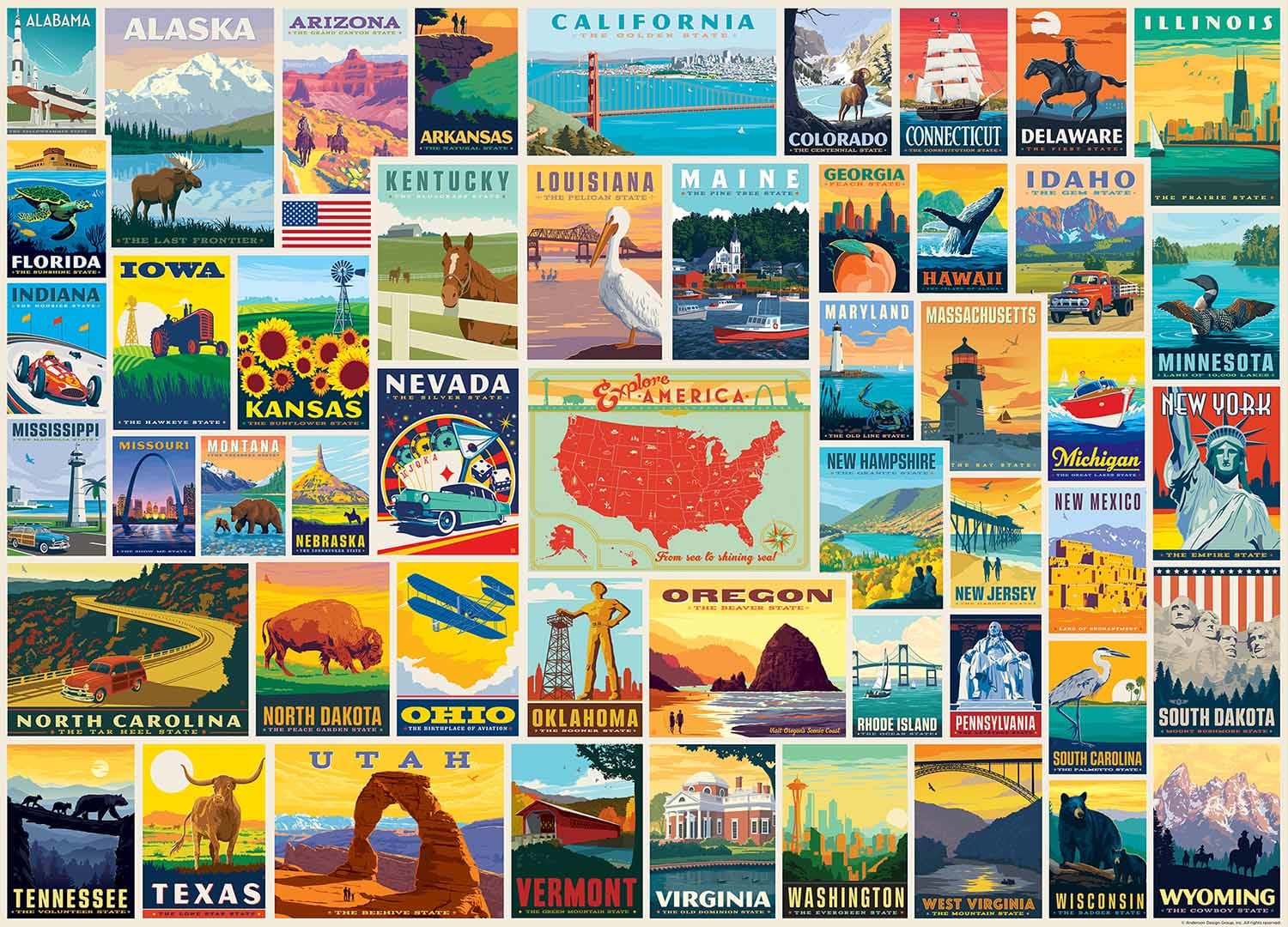 Anderson Design Group - State Pride - Scratch and Dent - 1000 Piece ...