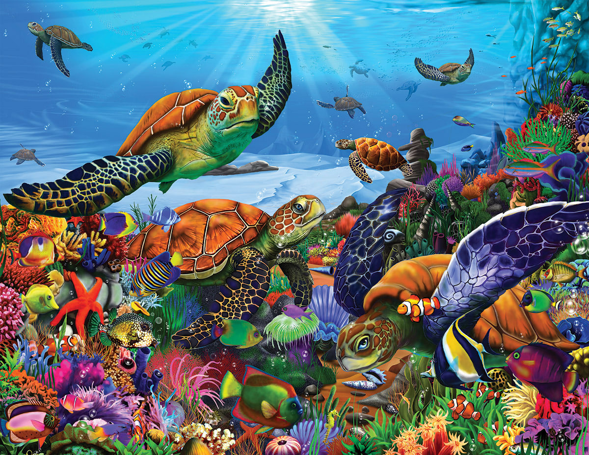 Amazing Sea Turtles - 300 Piece Jigsaw Puzzle by White Mountain ...