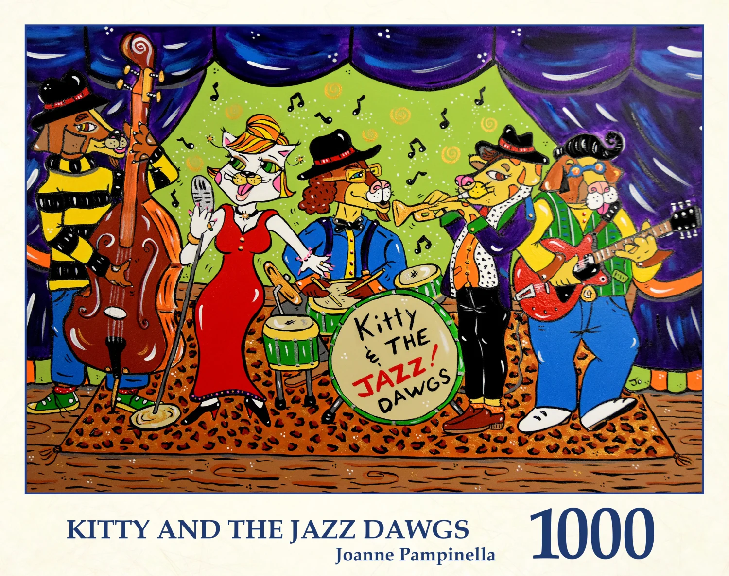 Kitty And The Jazz Dawgs - 1000 Piece Jigsaw Puzzle by Tau | Serious ...