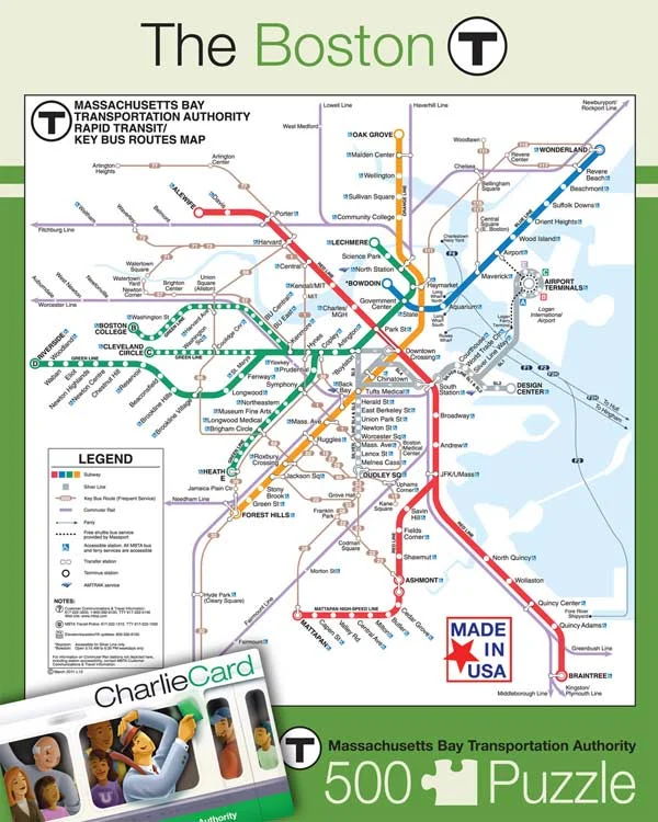 The Boston T - 500 Piece Jigsaw Puzzle by New York Puzzle Co | Serious Puzzles