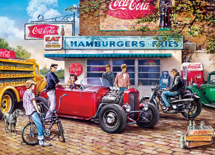 Coca-Cola Hot Rods - 1000 Piece Jigsaw Puzzle by MasterPieces | Serious ...