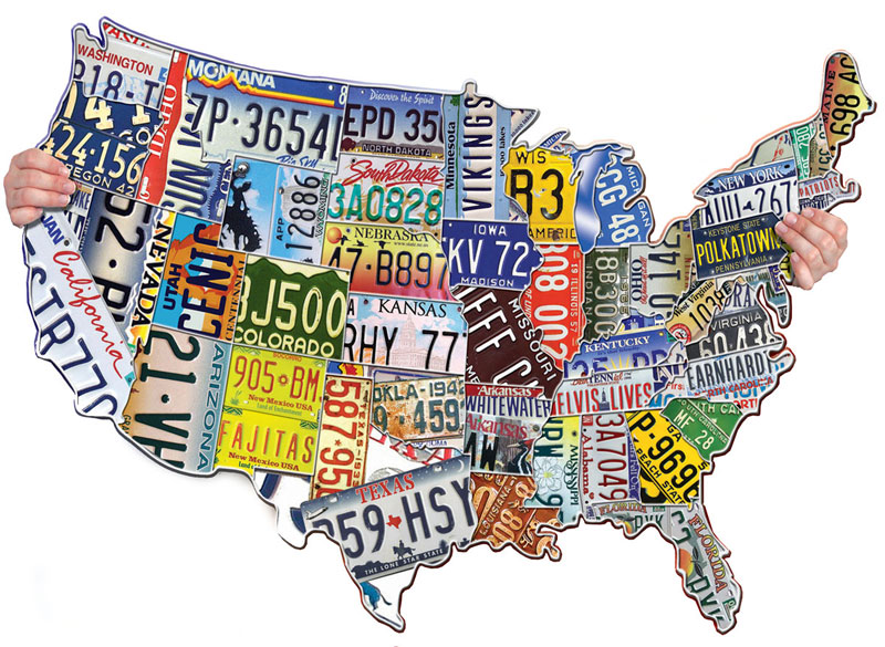 License Plates USA, 1000 Pieces, TDC Games | Serious Puzzles